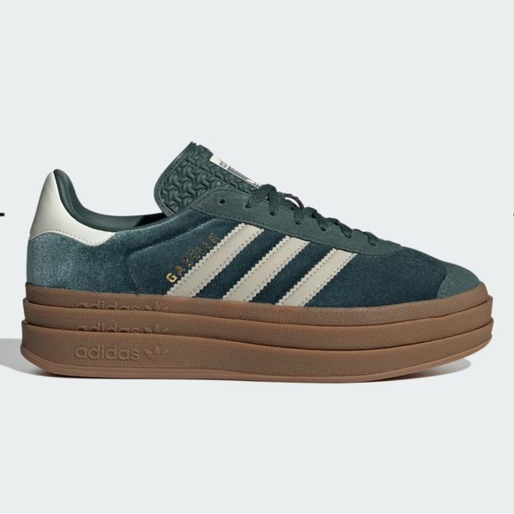 adidas | Shoes | Adidas Forest Green And Cream Platform Sneakers | Poshmark